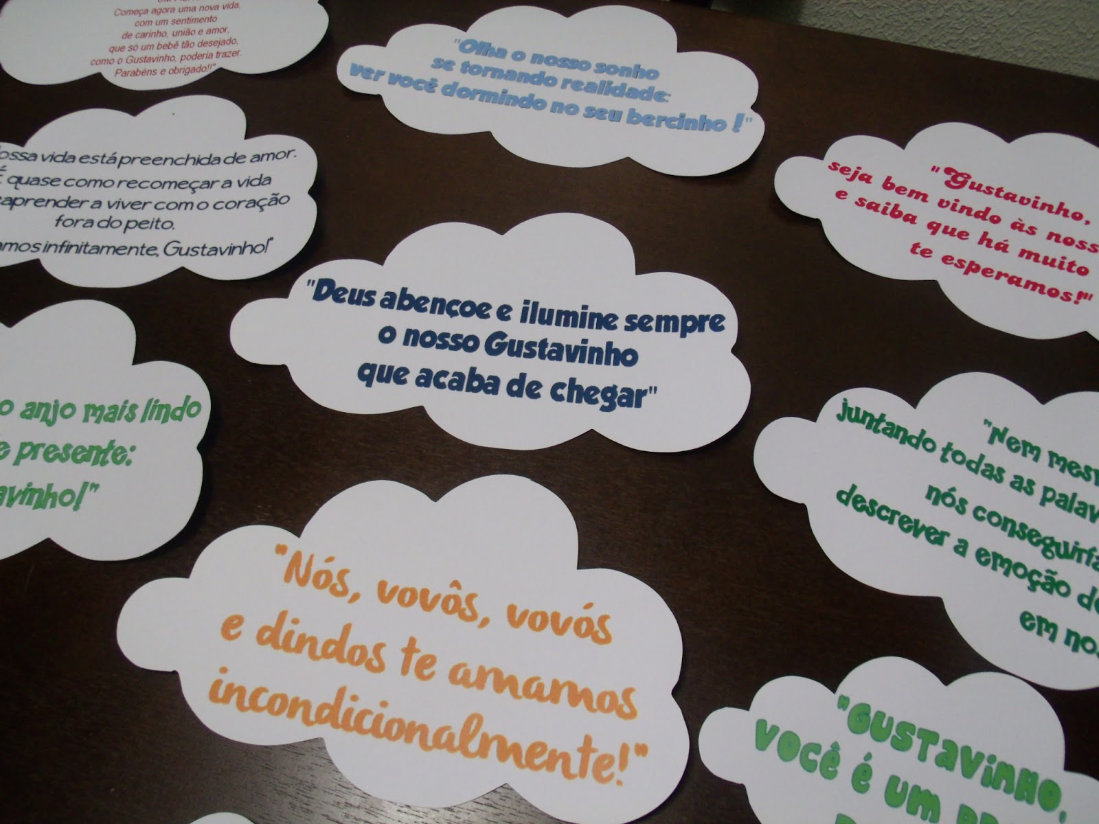 B.Lembrancinhas: Mensagens - Chegada do bebê