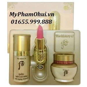 Set Kem dưỡng, Son Whoo mini đẹp, tinh dầu Whoo Bichup