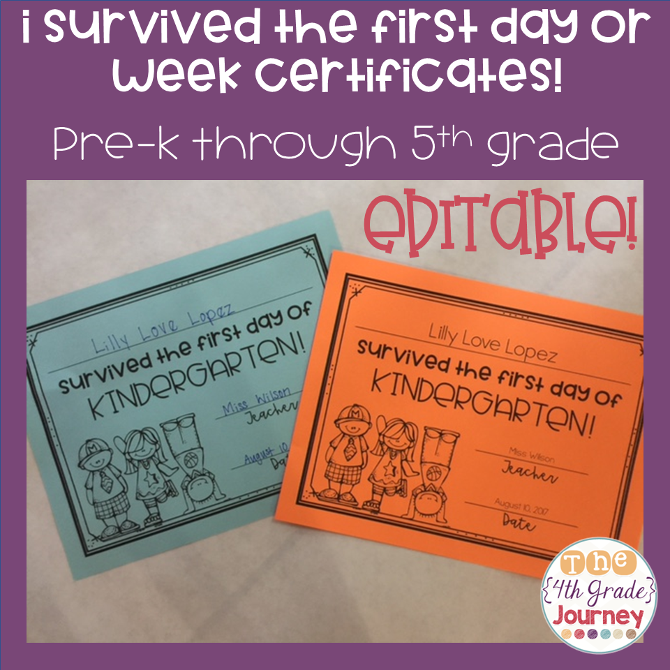 Fourth Grade Certificates