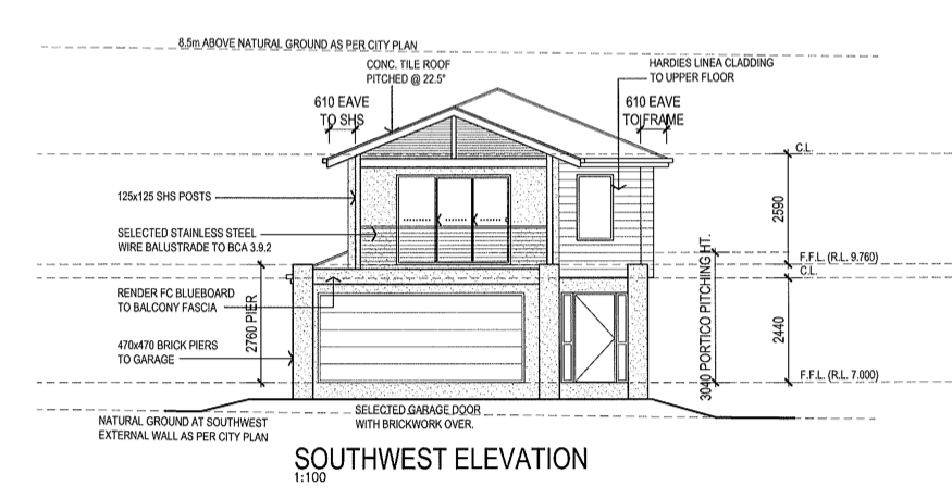 Karina's House Project: Front Elevation