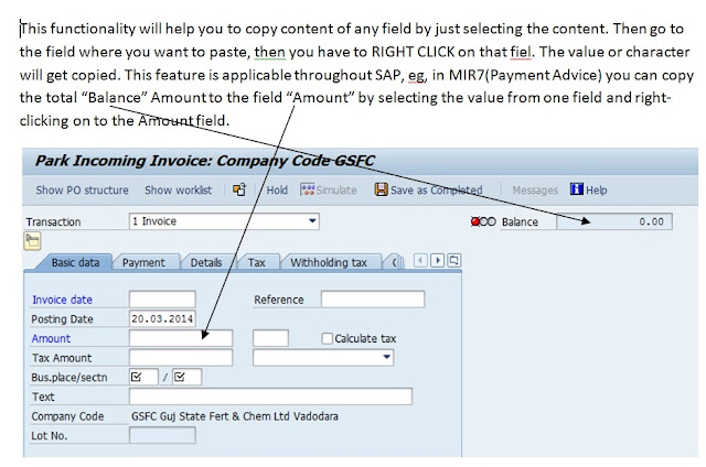SAP User : How to do Quick Copy and Paste in SAP | SAPGyan.com