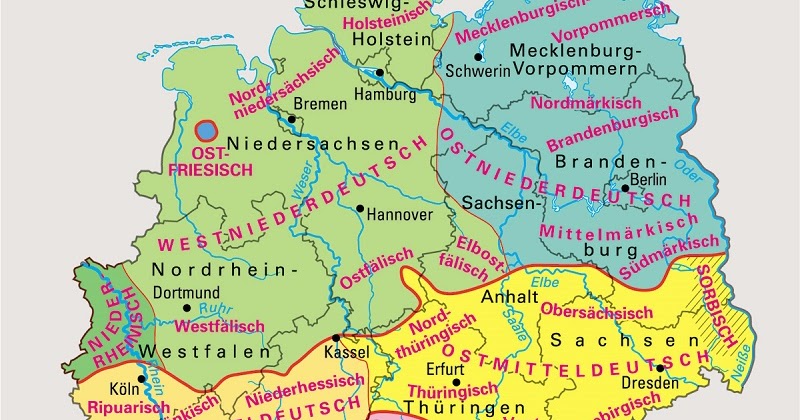 Deutschland: Bundesländer: Dialekte in Deutschland - виртуальная карта ...