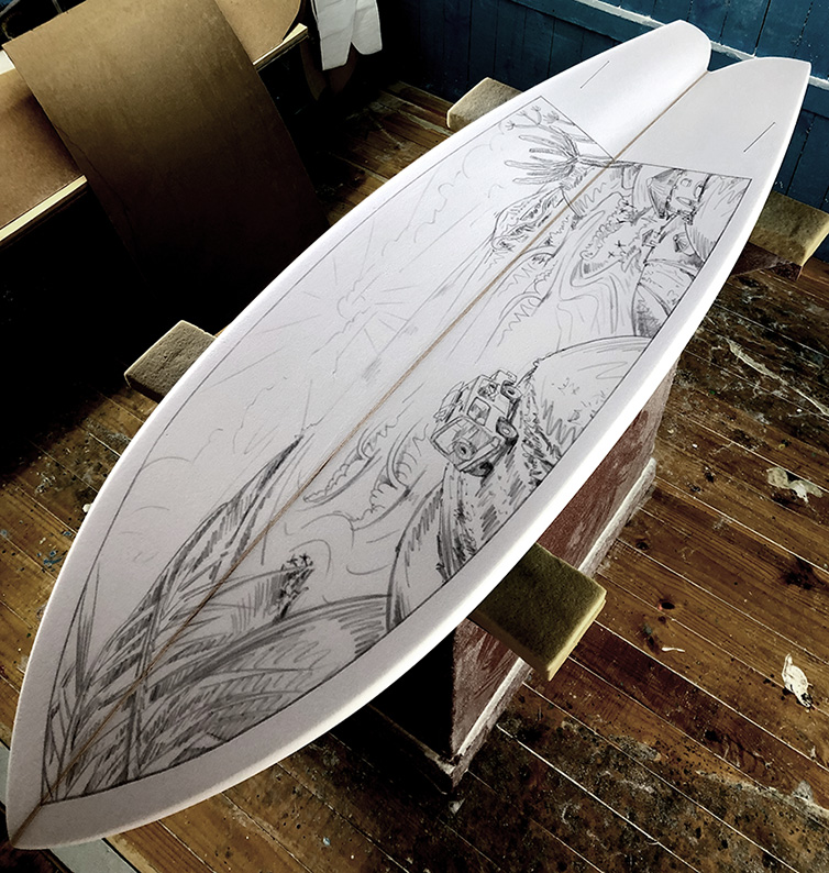 Spacecraft: Surfboard sketch