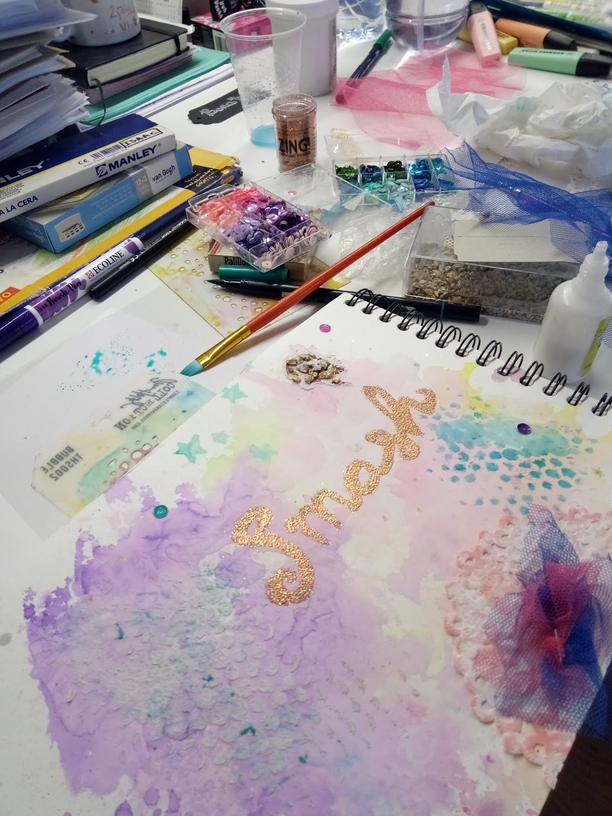 Craft & Artists: Més Lettering, i experiments. Taller Mixed Media Lettering