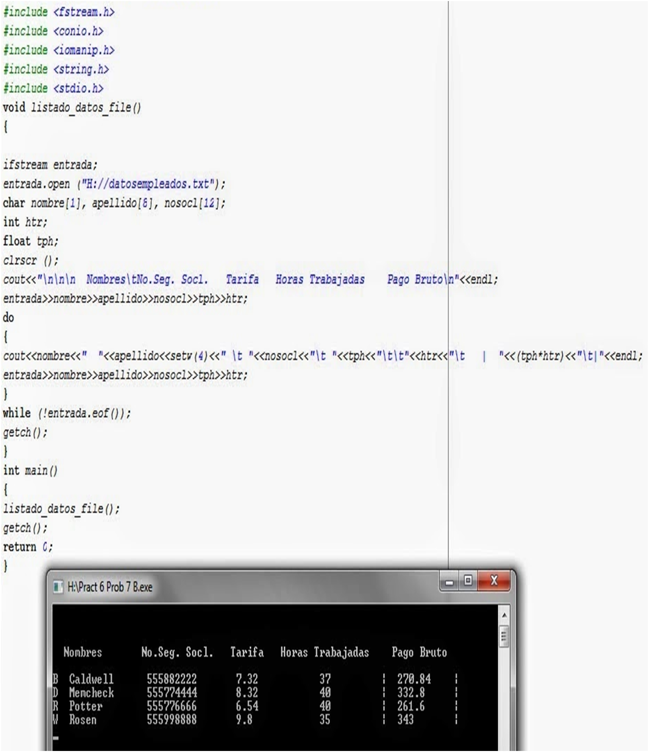 Programación Estructurada: Practica 6