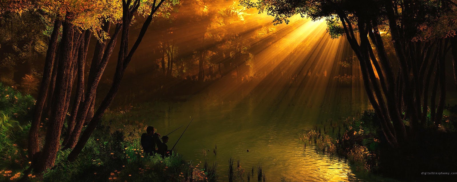 Linux Flower: Dual screen wallpapers