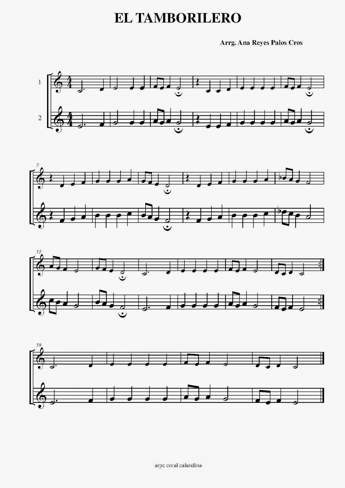 CLASE DE MÚSICA: EL TAMBORILERO