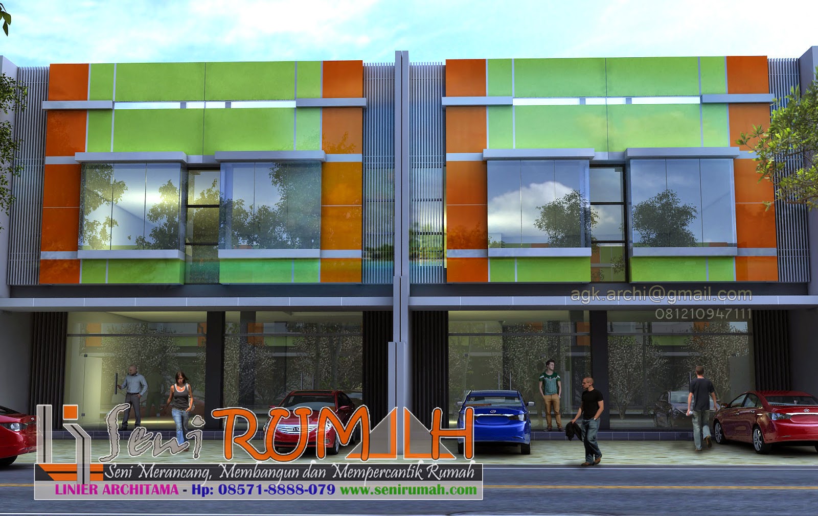 DESAIN RUKO 2 LANTAI DI JALAN DERMAGA KLENDER JAKARTA TIMUR | SENI RUMAH