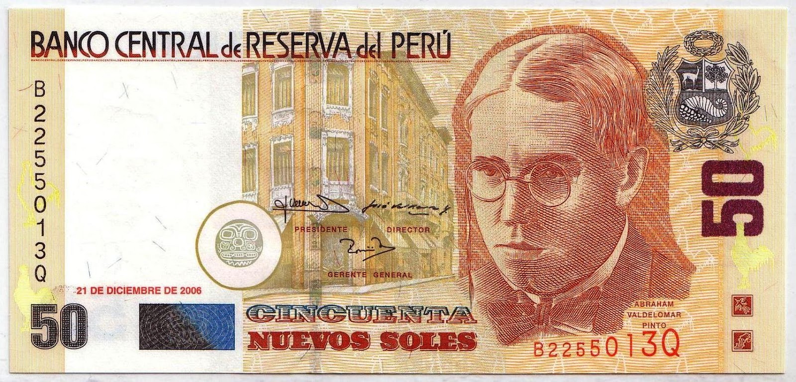 World Banknotes: Peru P180 50 Nuevos Soles