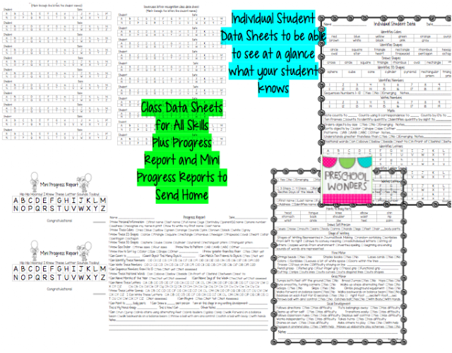 Preschool Wonders: Assessments!