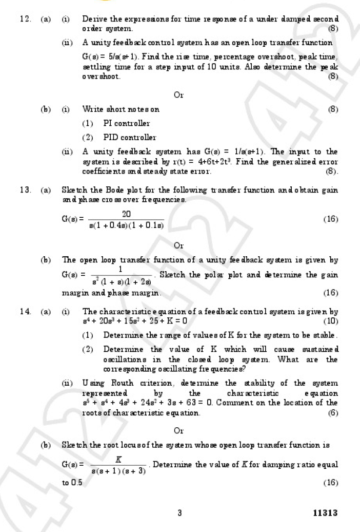 EE2253 Control Systems April May 2011 Question Paper - University ...