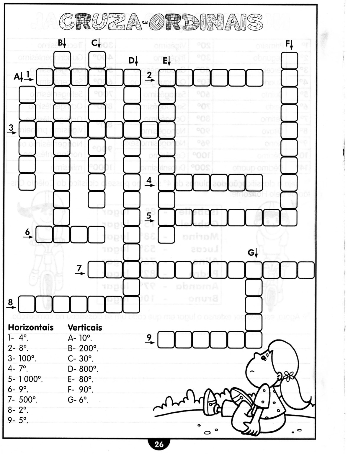 Escola Saber: Atividades números ordinais para imprimir