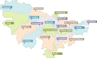 Organizaciones y Comunidad : Ubicacion espacial de Usme
