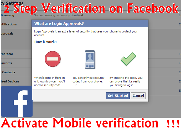 How to enable 2 step verification for Facebook