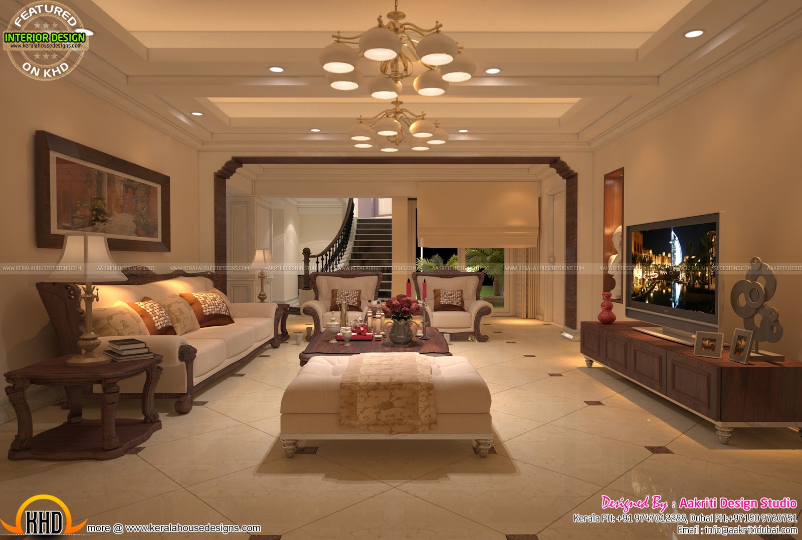 Master bedroom, living and terrace gazebo - Kerala Home Design and ...