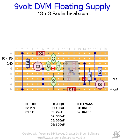 Paul In The Lab: Floating Power Supply For DVM Panel Meters Stripboard ...