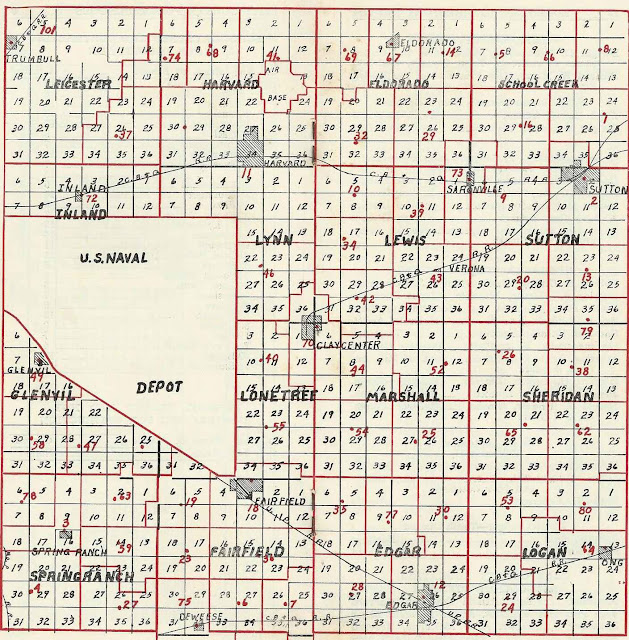 Sutton Nebraska Museum: 1930-1931 Clay County Rural School Map