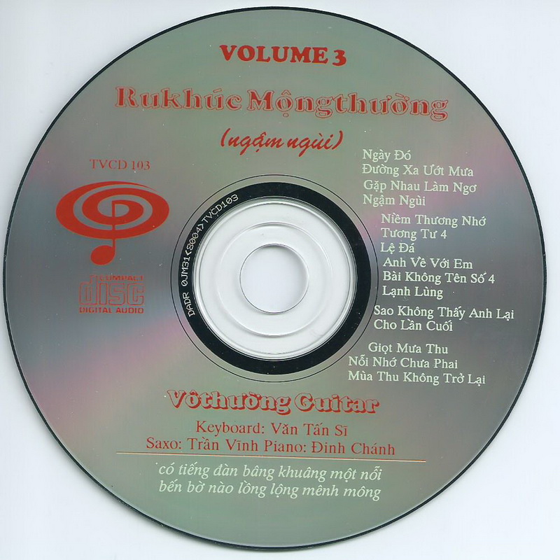 Chia sẻ nhạc Lossless & Lossy: TVCD 103: Guitar Vô Thường - Vol 3 - Ngậm ngùi [WAV]