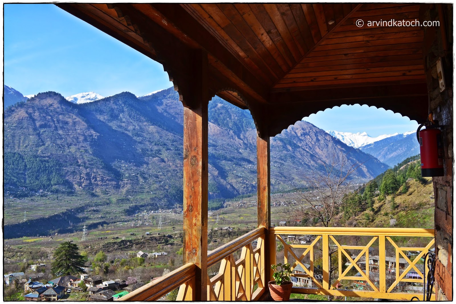 A Great View of Manali Hills from the Balcony Of Naggar Castle