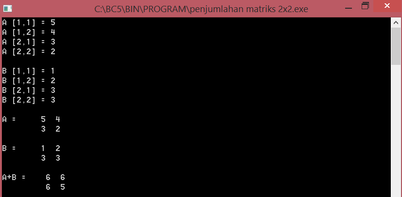 Penjumlahan Matrik 2x2 - MeganEko's Blog