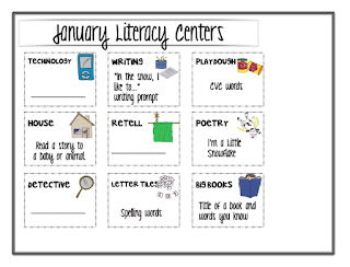 Let's Teach Something: January Literacy Centers- FREEBIE! :)