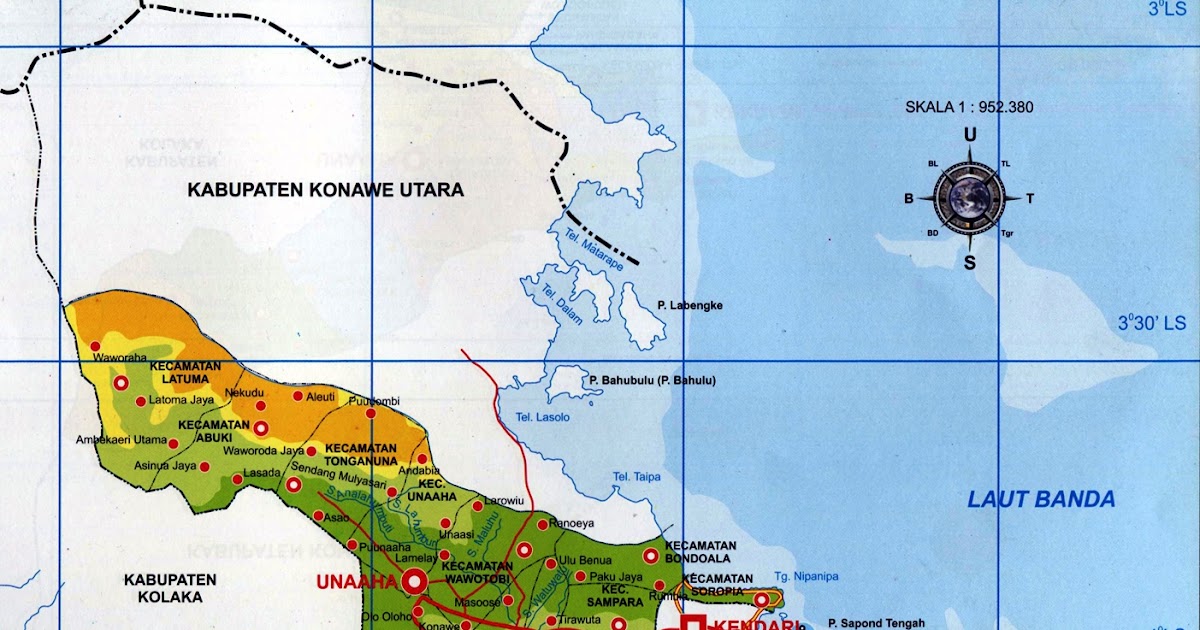 Peta Kota: Peta Kabupaten Konawe