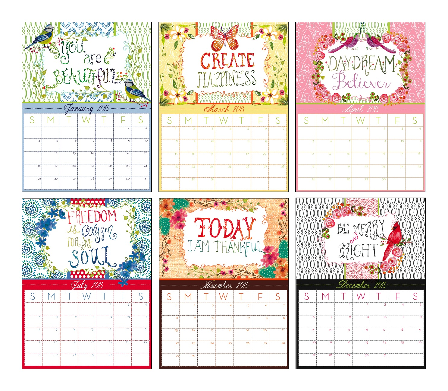 Bella Ink Designs: Bella Ink's New 2015 Watercolor Calendar