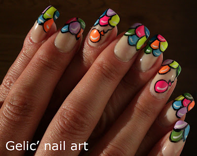 Gelic' nail art: Balloon funky french/ balloon nail art