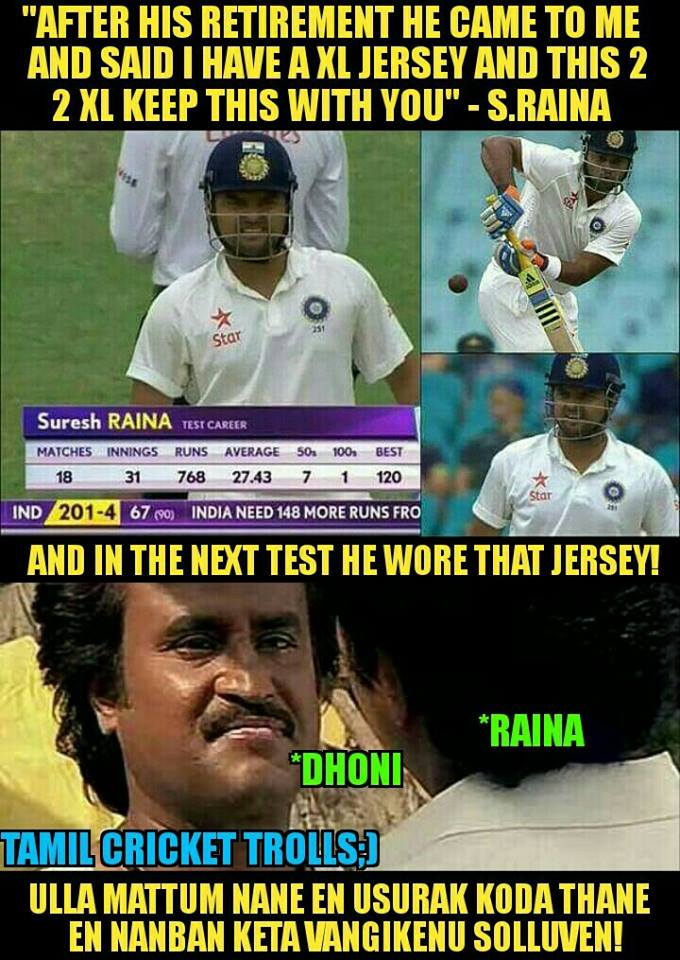 That friendship between raina and dhoni ~ Tamil Cricket Trolls