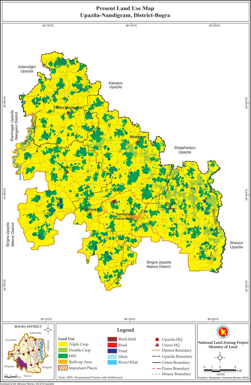 Mouza & Land Use Maps of Nandigram Upazila, Bogra, Bangladesh - Tourism ...