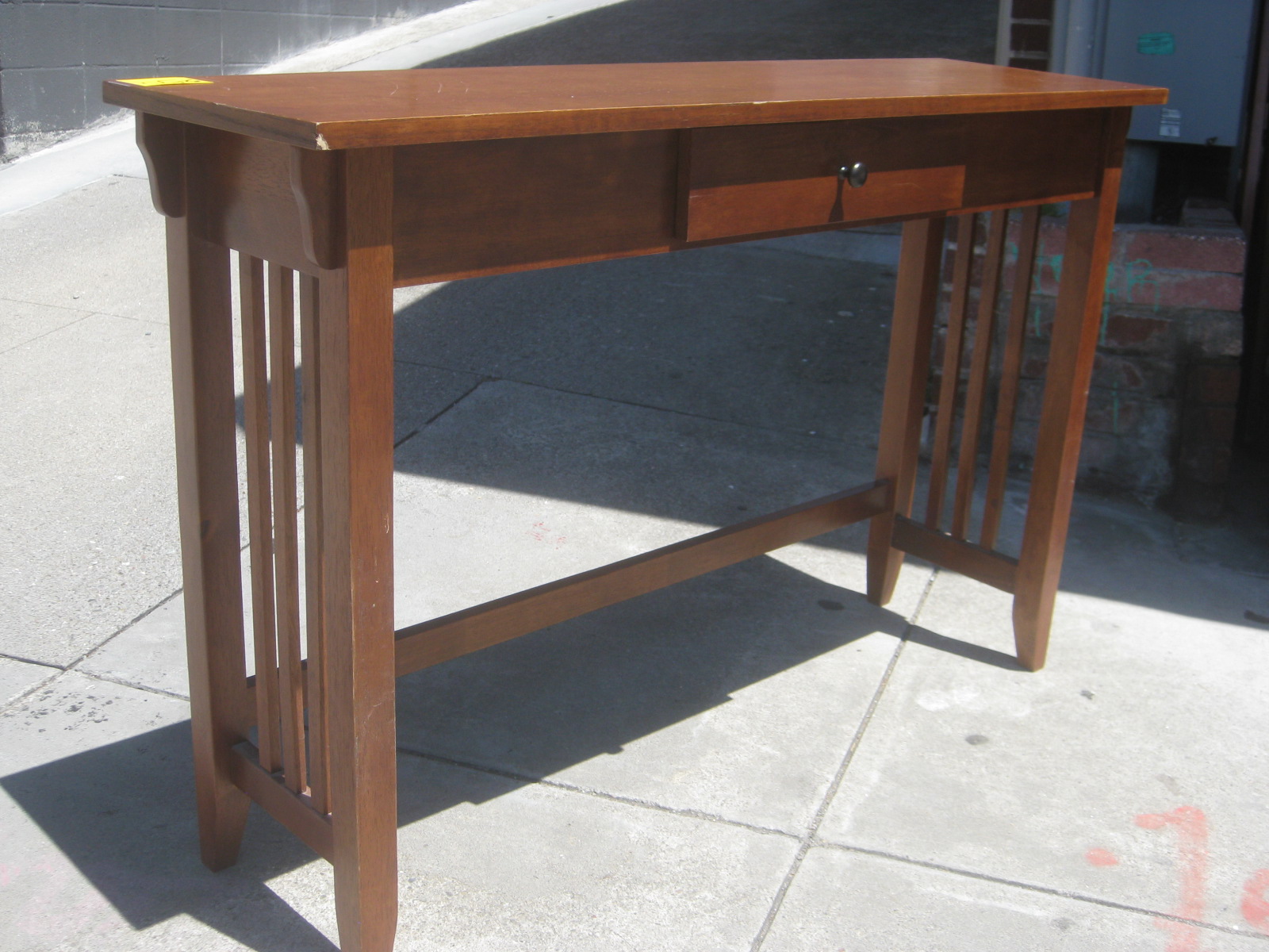 UHURU FURNITURE & COLLECTIBLES: SOLD - Mission Style Hall Table - $50