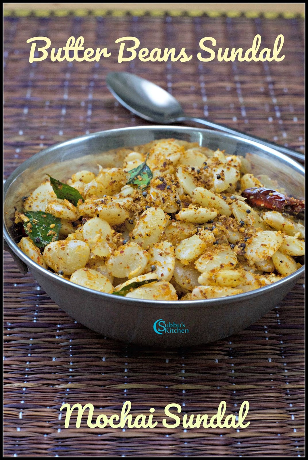 Mochai Payiru sundal (Butter Beans Sundal) - Subbus Kitchen