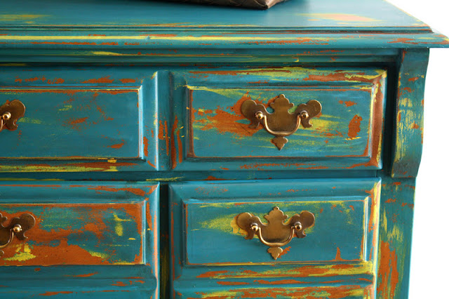 The Turquoise Iris ~ Furniture & Art: Teal Buffet / Dresser
