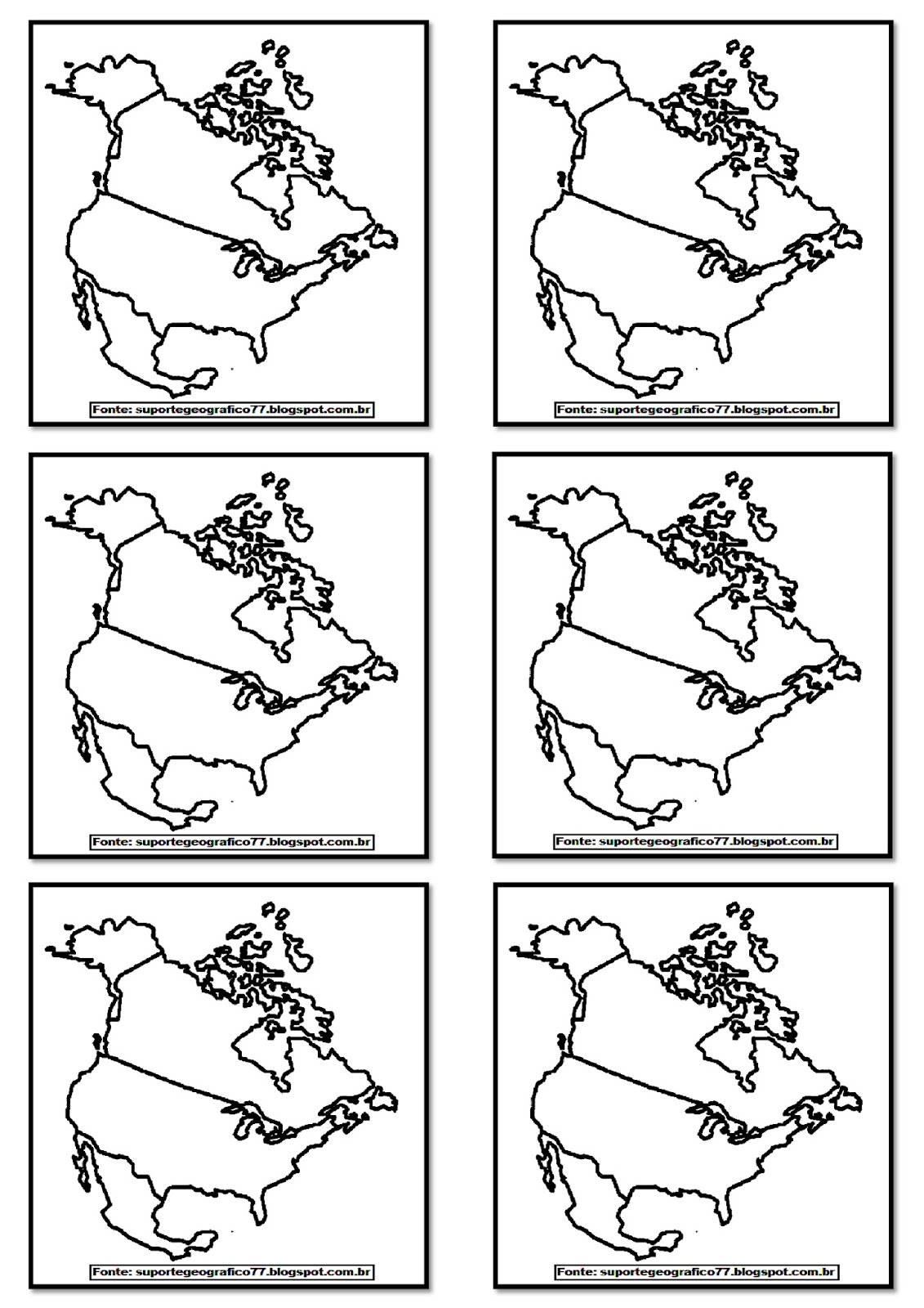 Mapa America Do Norte Para Colorir - LIBRAIN