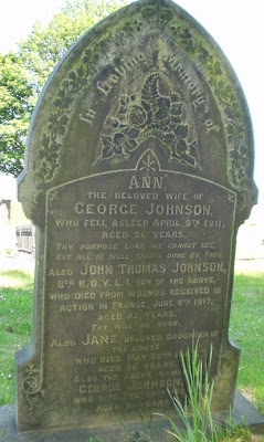 Barnsley Soldiers Remembered: John Thomas Johnson 1895-1917