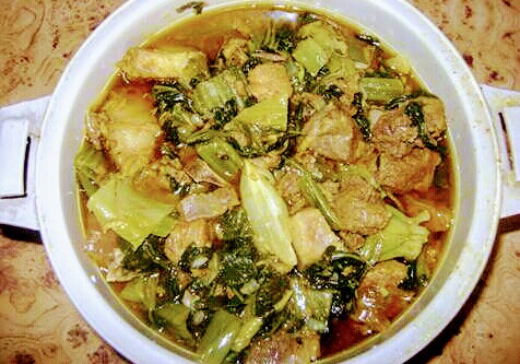 Pork with mustard greens (Lai xaak)