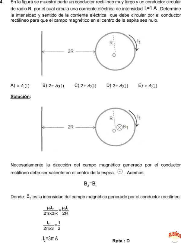 CAMPO MAGNÉTICO FUERZA MAGNÉTICA OERESTED EJERCICIOS RESUELTOS ...