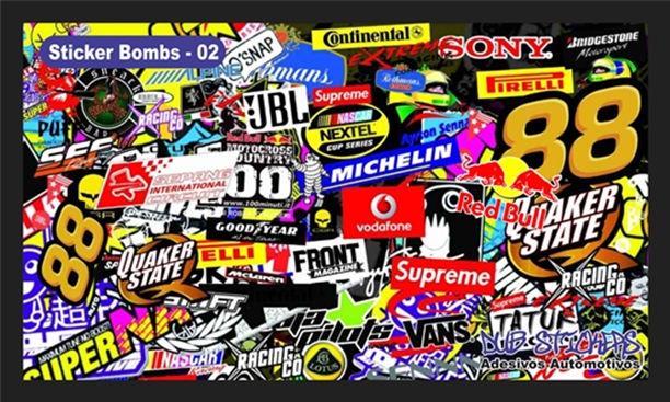 Dub Stickers: Adesivo Tunning Sticker Bomb 70 X 40