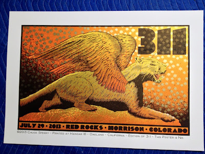 INSIDE THE ROCK POSTER FRAME BLOG: Chuck Sperry 311 Red Rocks Poster ...
