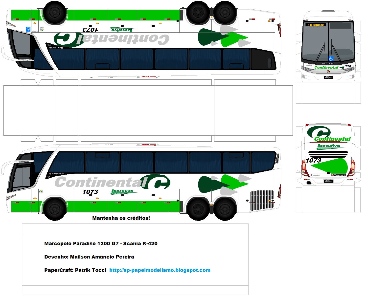 SP. Papel Modelismo: PaperCraft Ônibus Marcopolo Paradiso 1200 G7 ...