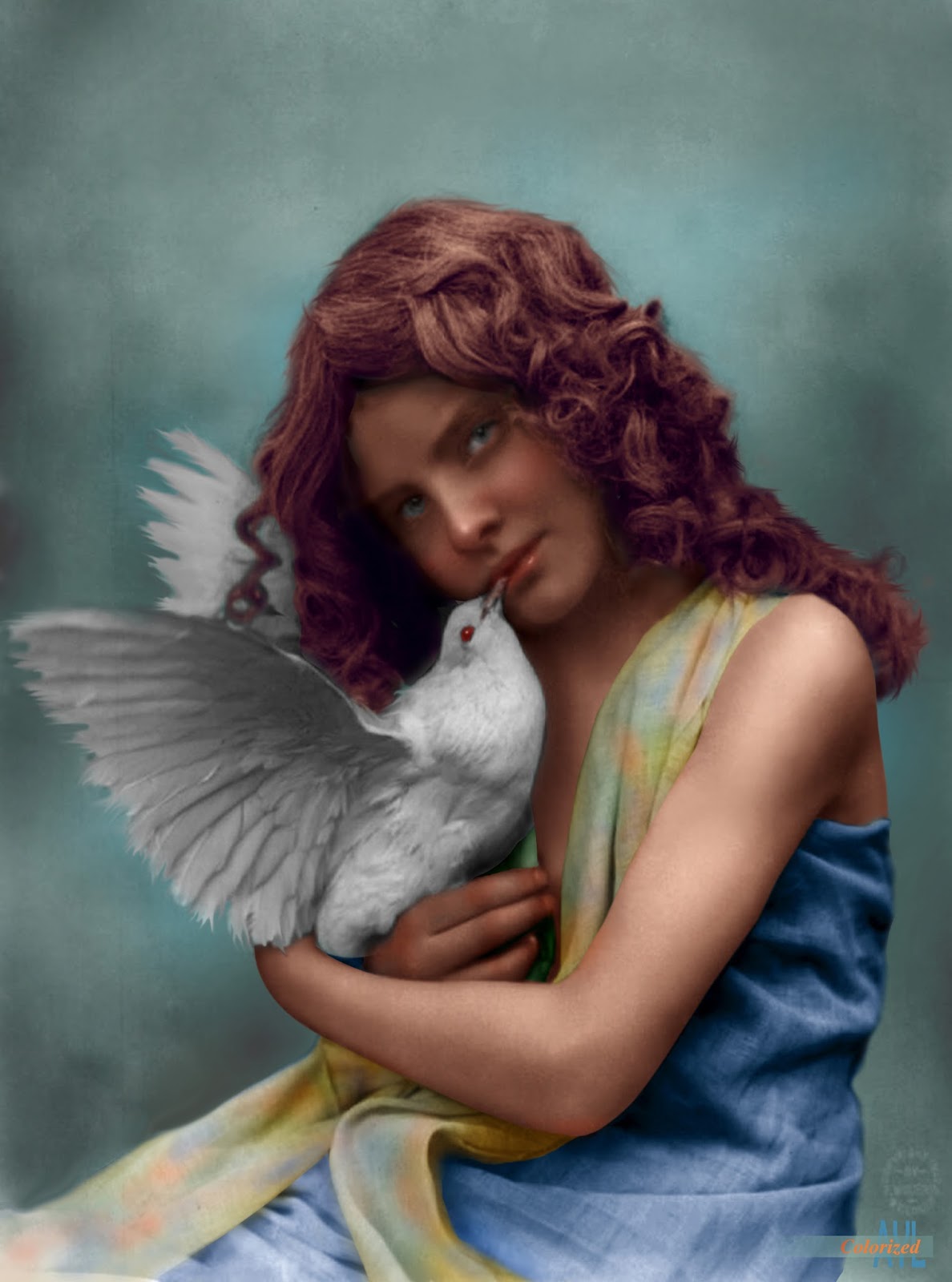 Colors for a Bygone Era: Girl with dove, Gitz Guerin, ca 1890s ...