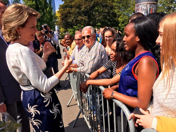 Queen Mathilde visits the Boverie Museum in the Liege