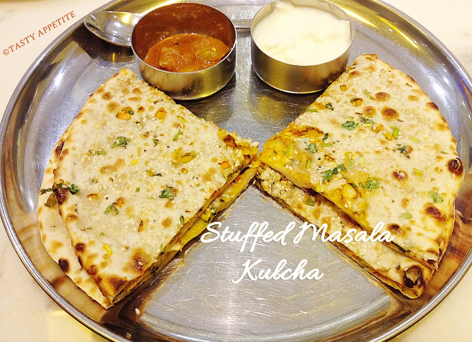 Stuffed Kulcha Recipe / Stuffed Masala Kulcha / How to make Stuffed ...