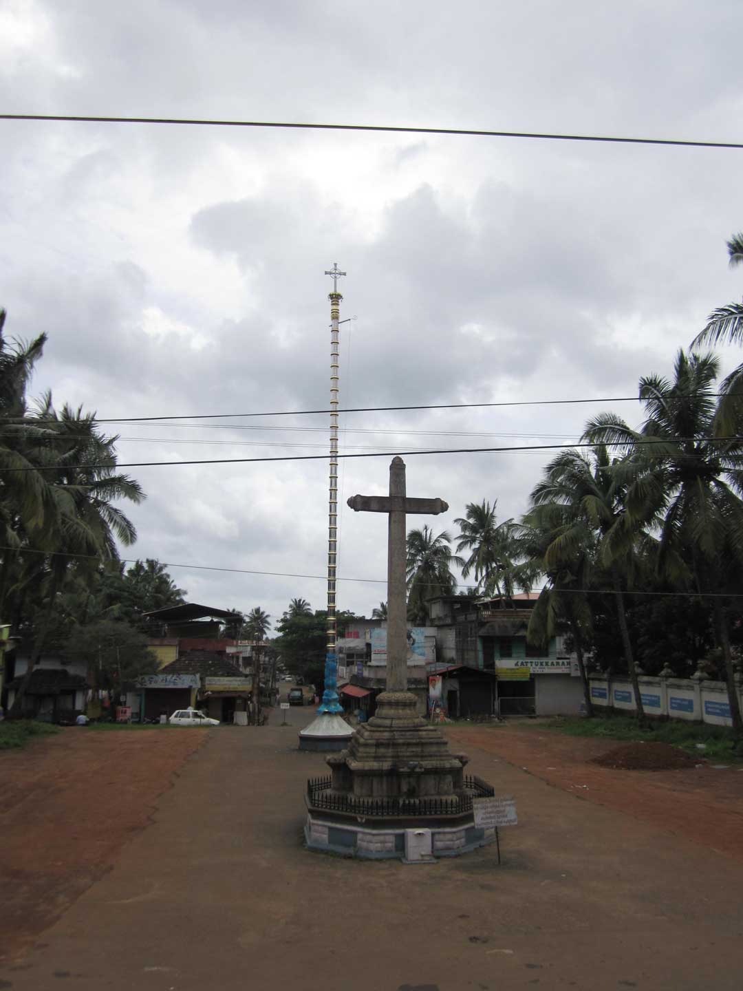 Ollur Church Circle News: New Flag Mast covered in Steel at Ollur Church