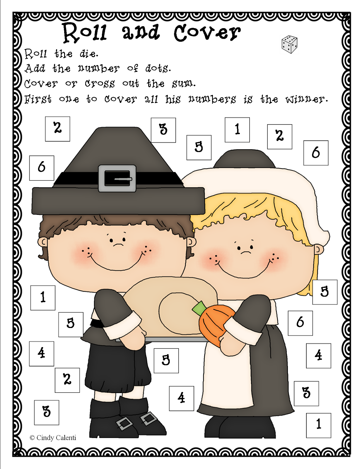 Granny Goes to School: Thanksgiving Roll and Cover Freebie