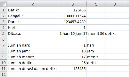 Rumus Excel Menghitung Waktu Jam Menit dan Detik [Durasi]