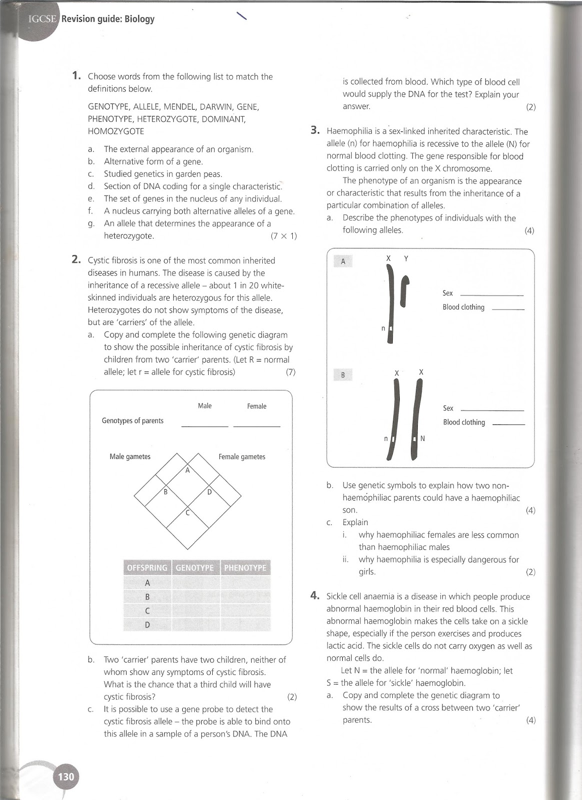 GAURAV SIR'S PRIVATE TUTORIALS: BIOLOGY. X. IGCSE. INHERITANCE