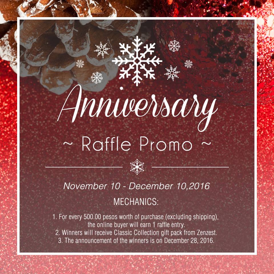 Promos and Contest Philippines: RAFFLE PROMO: Zen Zest Anniversary giveaway