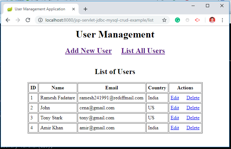 JSP Servlet Hibernate Web Application JSP Servlet Hibernate Web Application