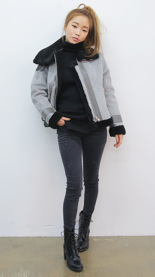 [Stylenanda] Convertible Neck Lined Jacket | KSTYLICK - Latest Korean ...